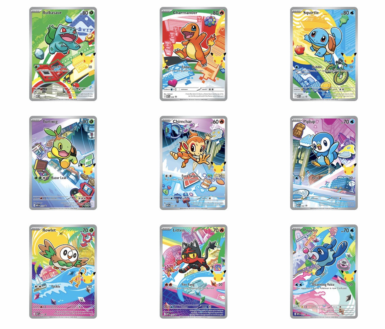First Partner Illustration Collections – Wave 1 Starter Pokémon Promos ...