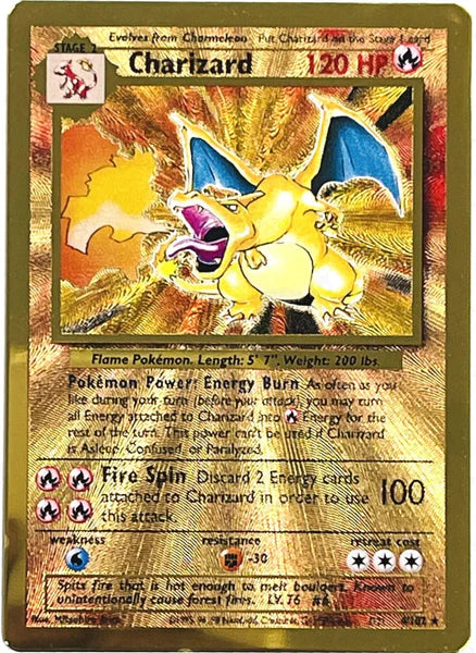 Pokemon TCG: Single - Charizard (GOLD Metal Card) CELEBRATIONS ULTRA P